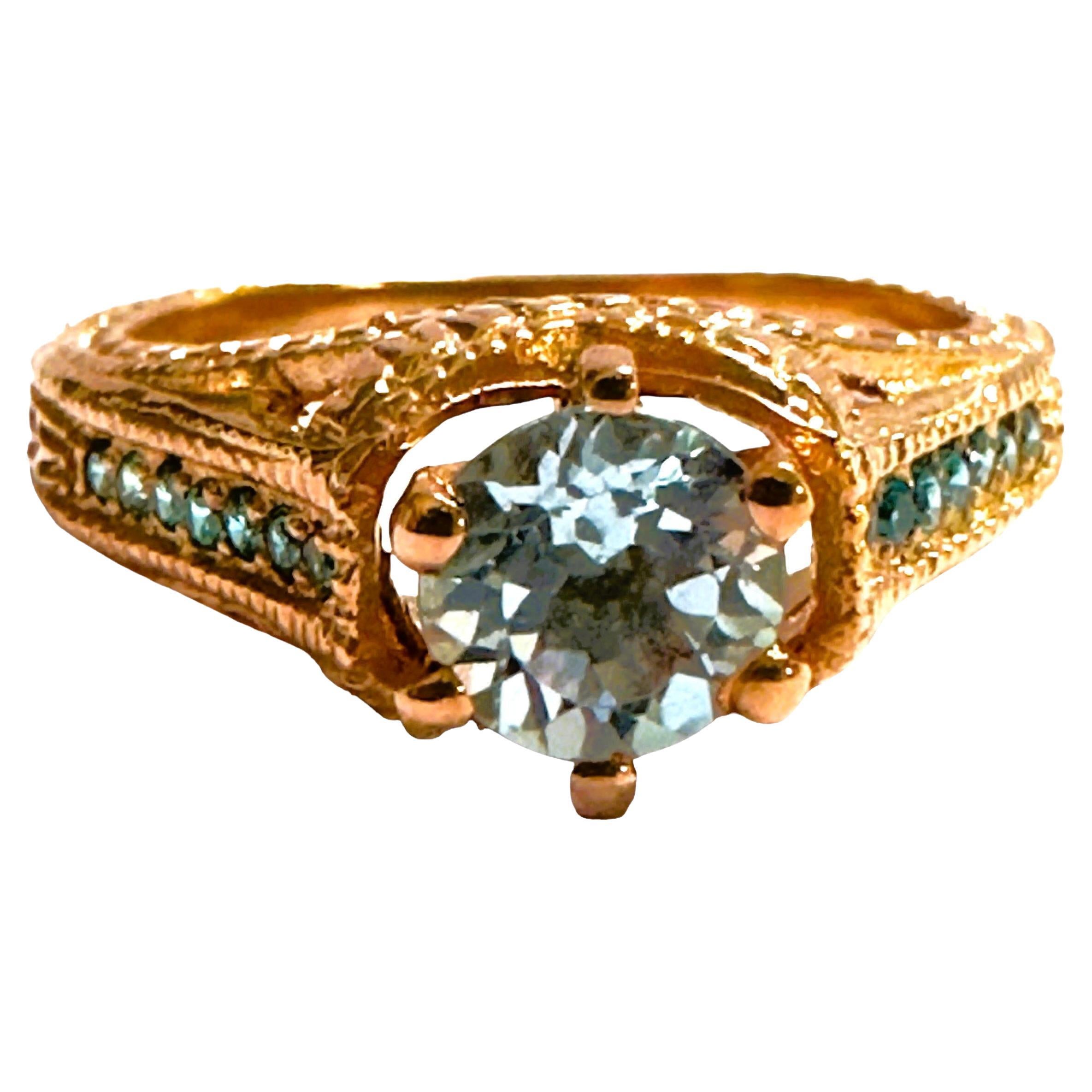 New Santa Maria IF 1.10 Ct Light Aquamarine and Sapphire RGold ...