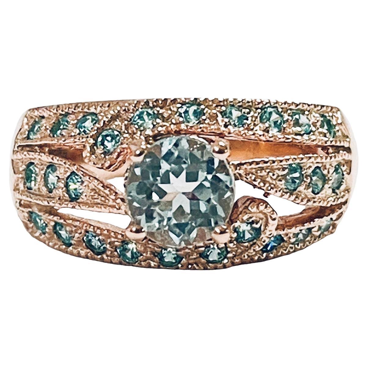 New Santa Maria IF 1.2ct Aquamarine and Blue Sapphire Rgold Plated ...