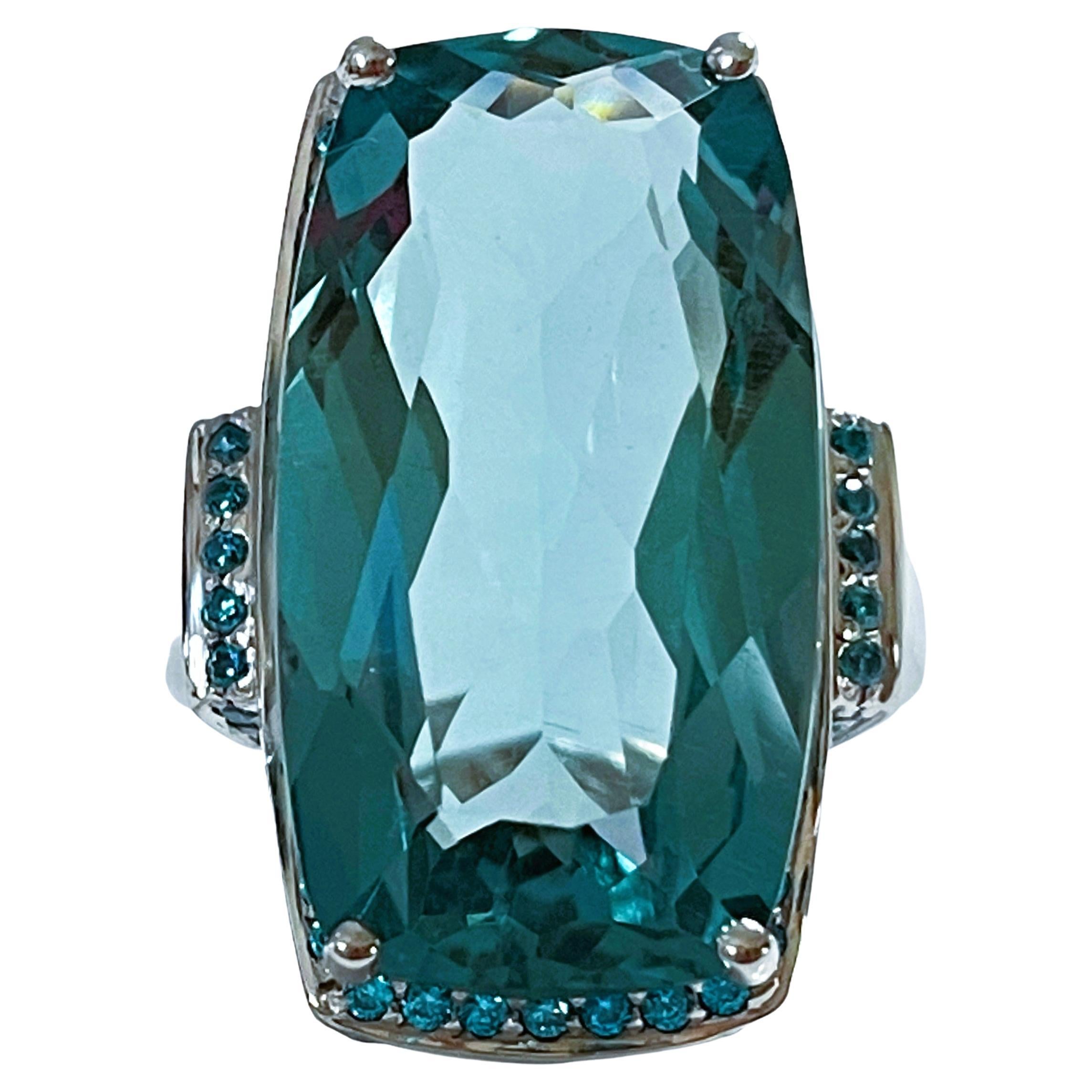 New Santa Maria IF 18.1 Ct Radiant Cut Aquamarine and Blue Apatite ...