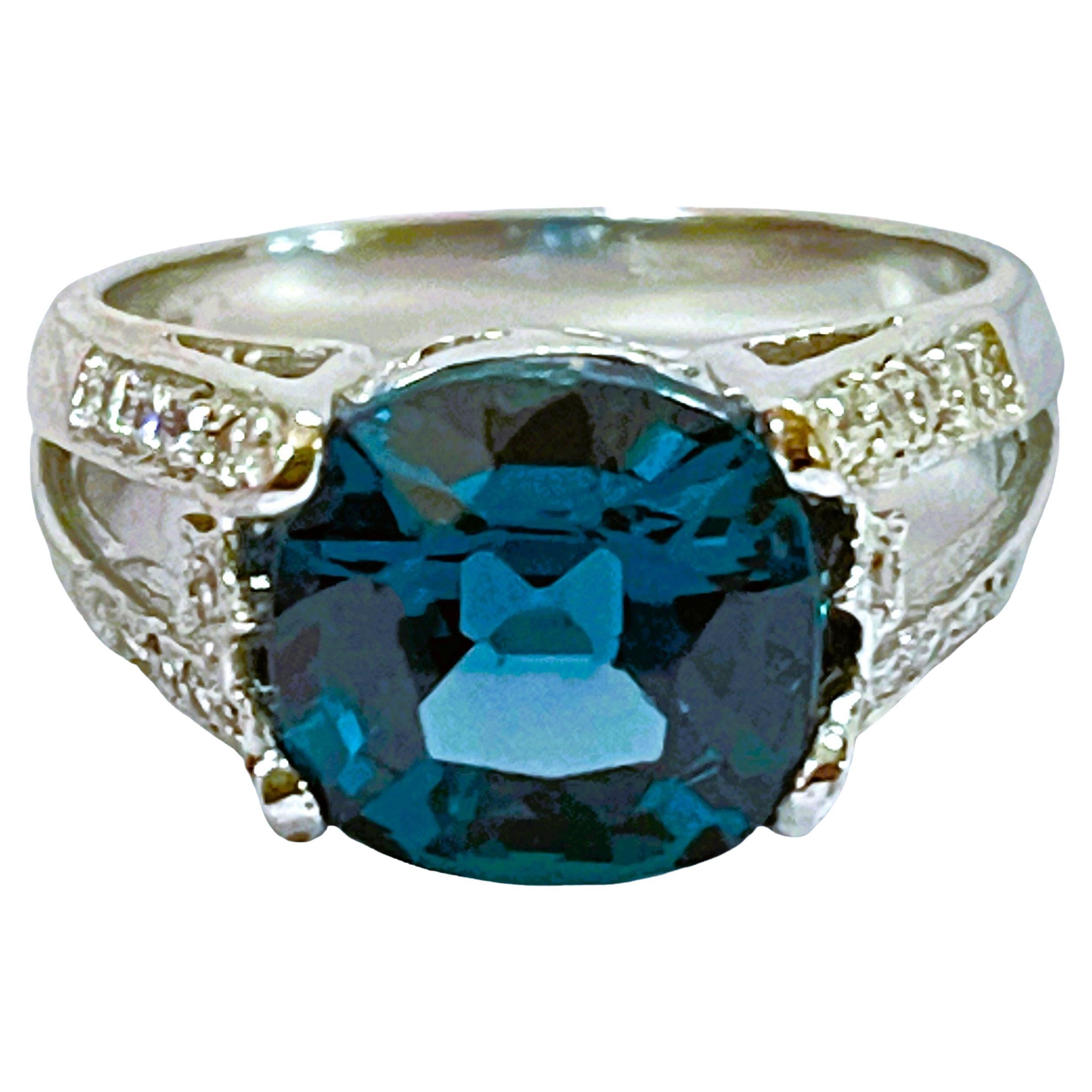 New Santa Maria IF 19.10 Carat Concave Aquamarine and Sapphire Sterling ...
