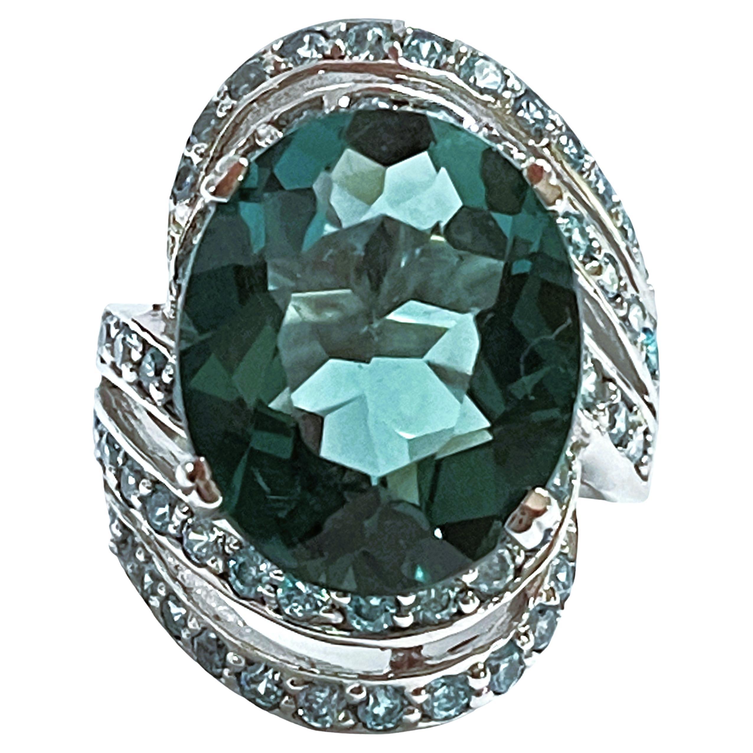 49.20 Carat Santa Maria Aquamarine Platinum Diamond Ring For Sale at ...