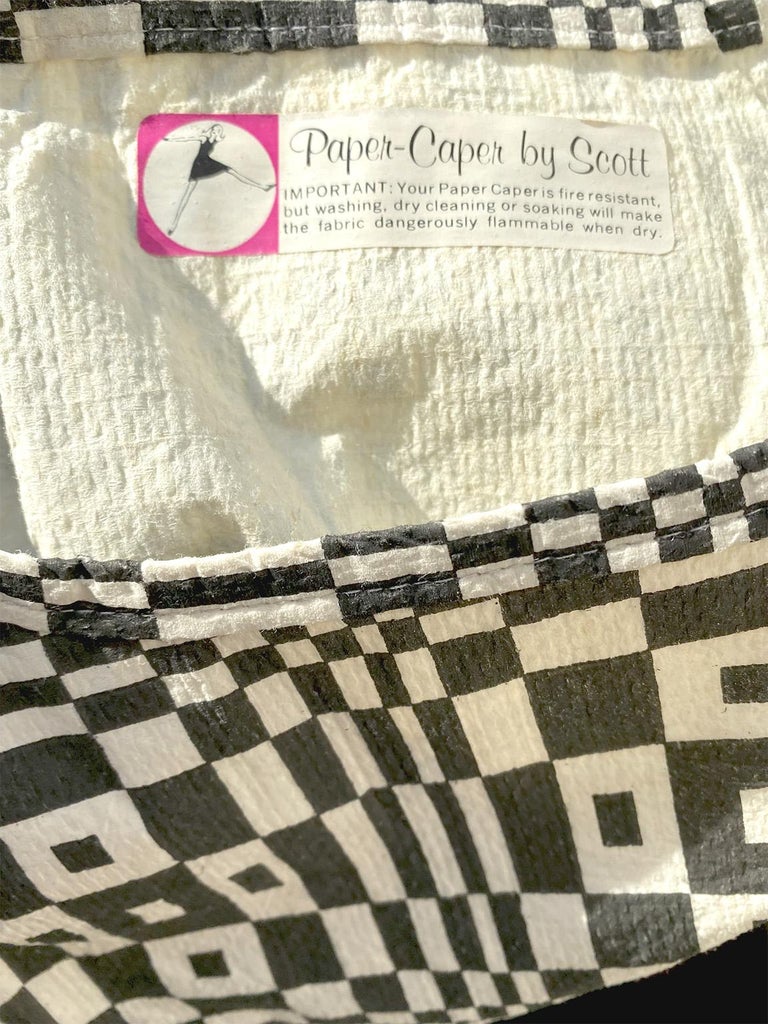 New Sealed Scott Paper Caper Black and White Op Art Paper Dress – S ...