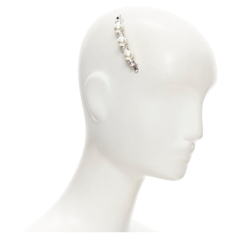 new SIMONE ROCHA silver pearl diamante crystal hair clip For Sale at ...