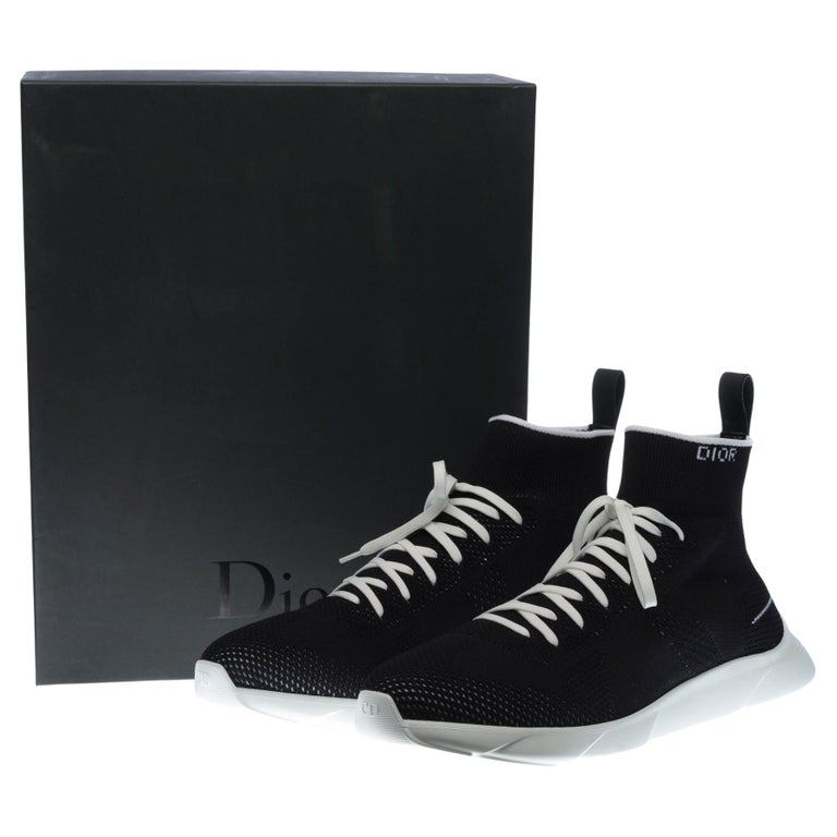 New Sneakers Christian Dior B21 high-rise sneakers in black canvas at 1stDibs