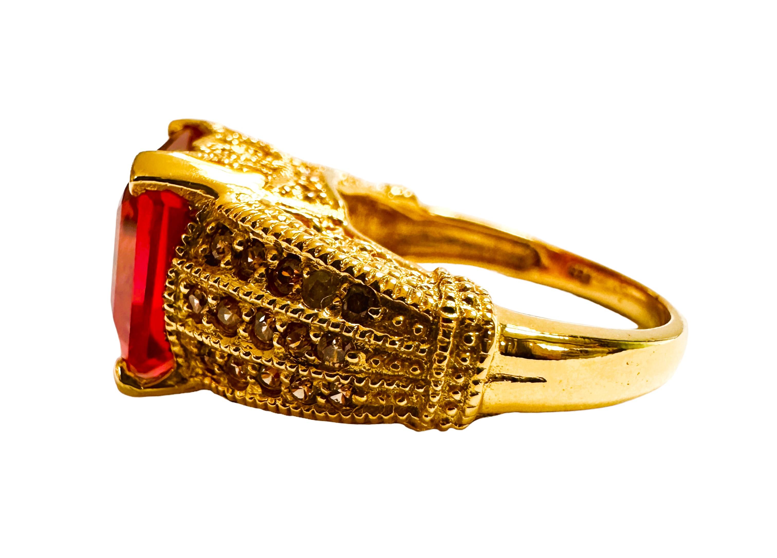 New Sri Lanka 11 Ct Padparadscha and Champagne Sapphire RGold Plated ...