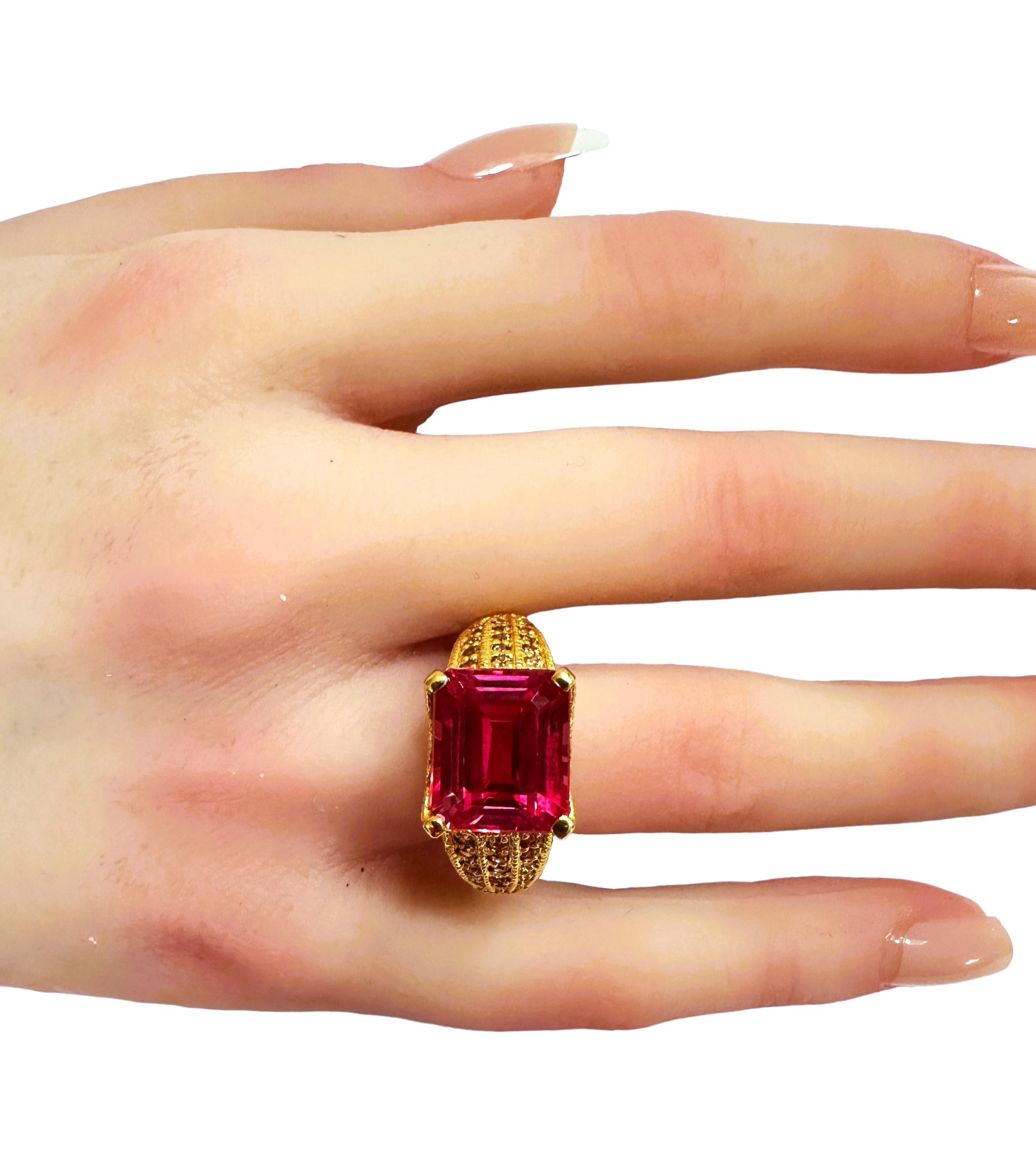 New Sri Lanka 11 Ct Padparadscha and Champagne Sapphire RGold Plated ...