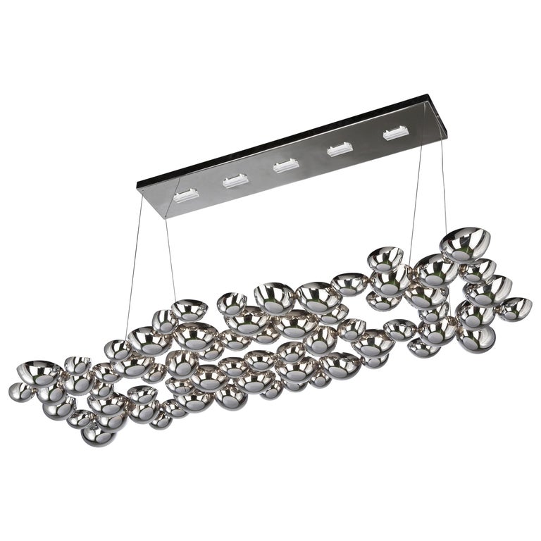 New "Stones" Handmade Sculpture Pendant Lamp in Chrome Finished For ...