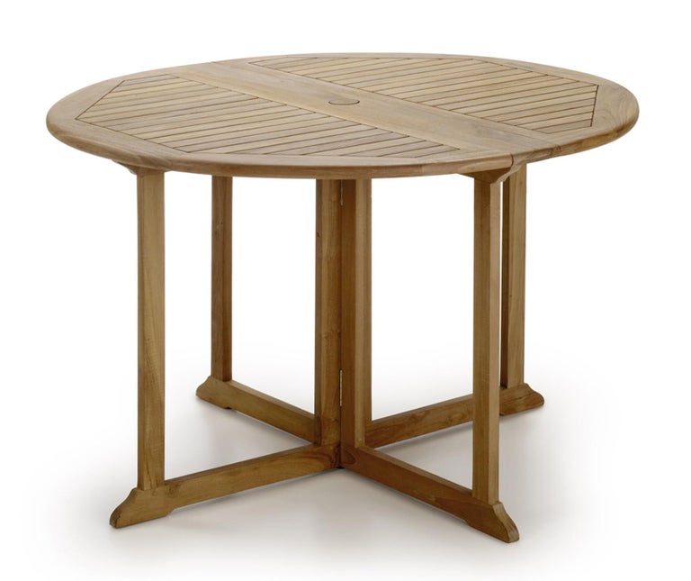 New Teak Round Foldable DIning Table, Indoor and Outdoor at 1stDibs | outdoor folding dining ...