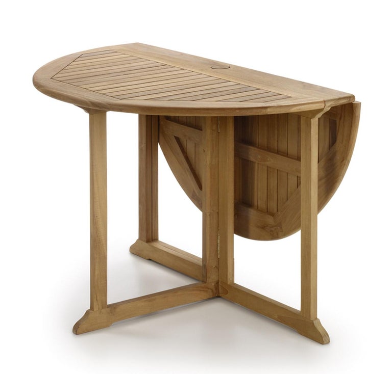 New Teak Round Foldable DIning Table, Indoor and Outdoor at 1stDibs | outdoor folding dining ...
