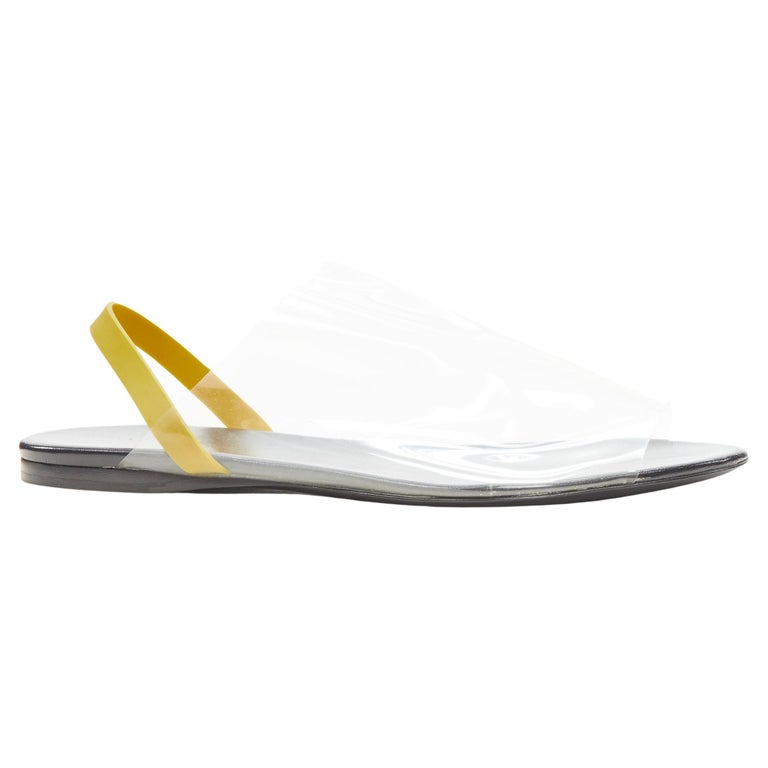 new THE ROW Clear PVC open toe yellow rubber slingback flat sandal EU36 ...