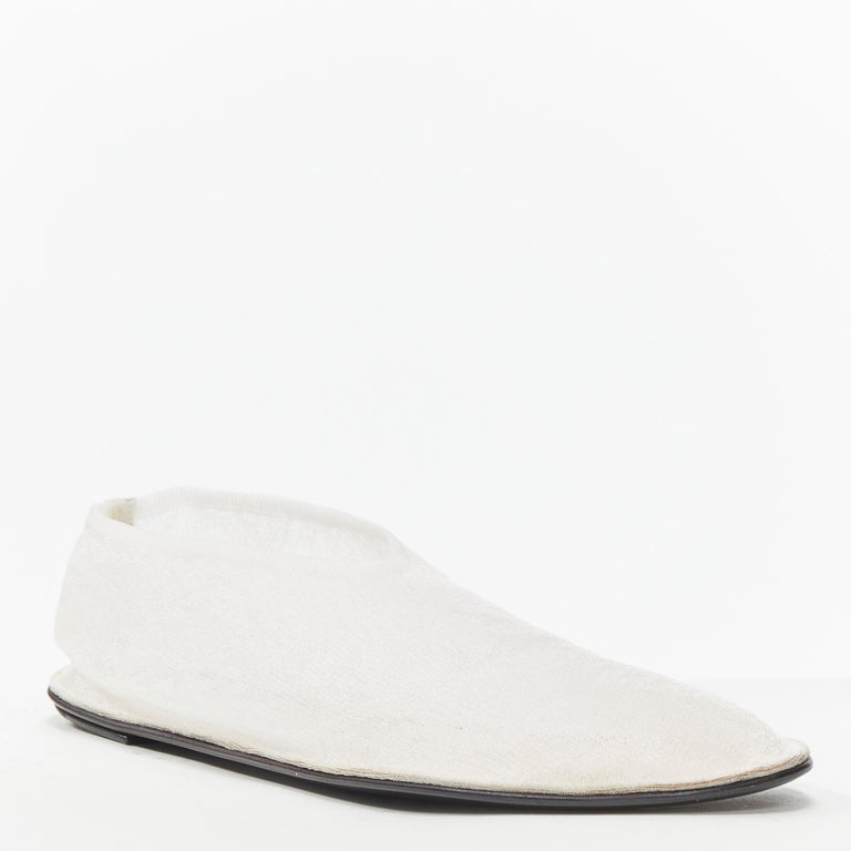 new THE ROW Sock Mesh white sheer round toe flats shoes EU40 at 1stDibs