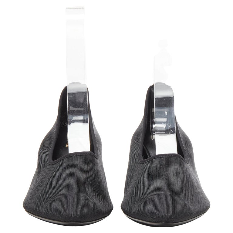 new THE ROW Sock Pump 65 black mesh clear lucite kitten pump EU36.5 For ...