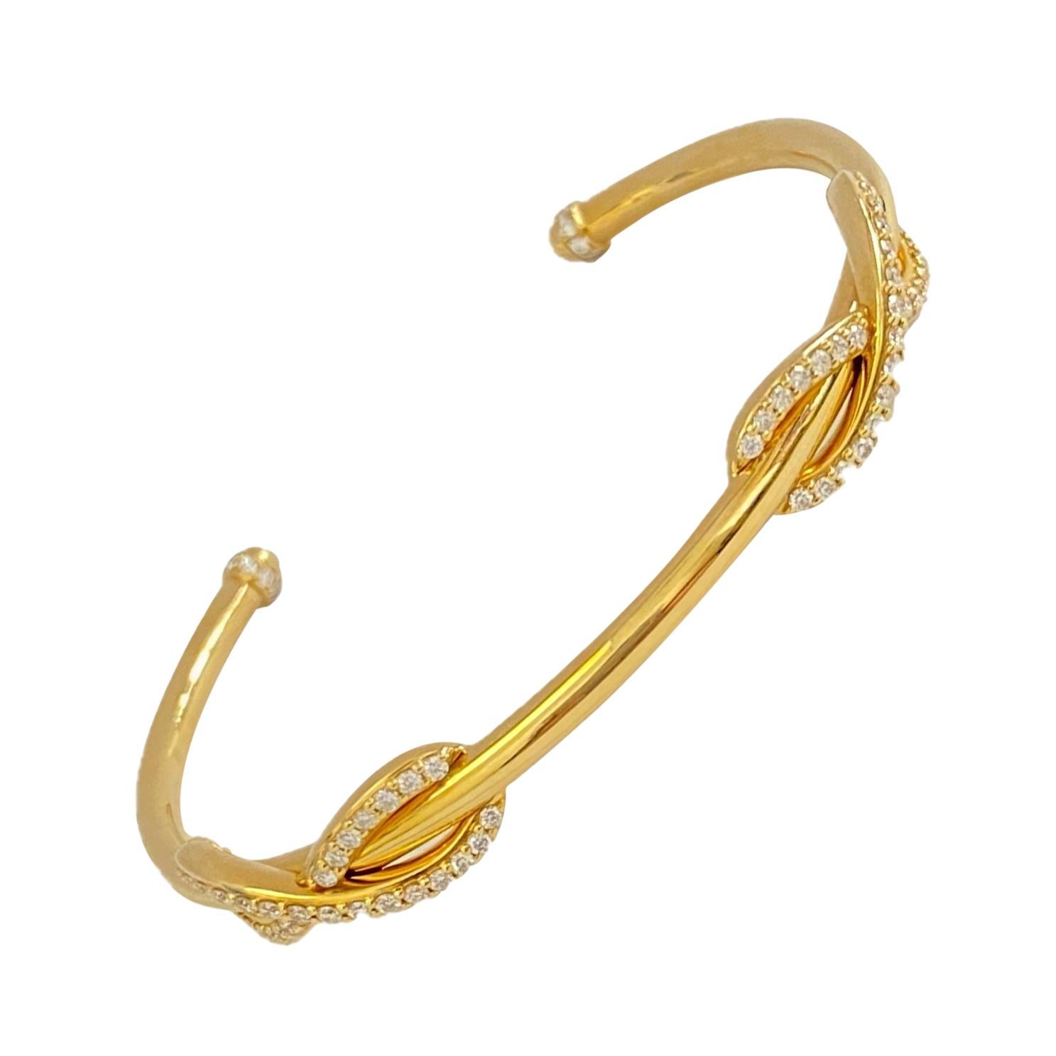 Tiffany and Co by Elsa Peretti 18k Gold Medium Bone Cuff, Size Medium ...