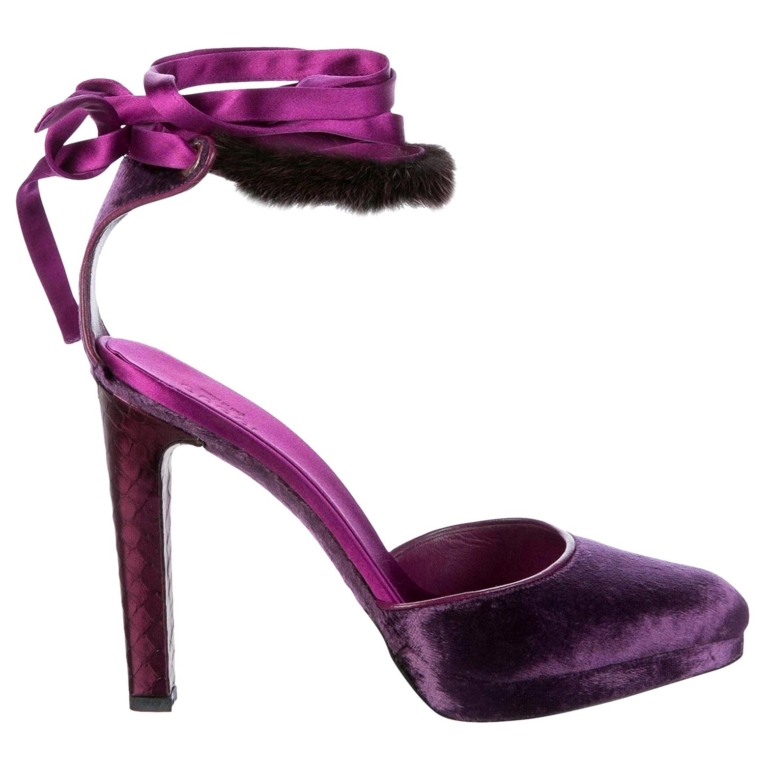 New Vintage Tom Ford For Gucci Vintage Python Satin Pumps Heels Sz 7 ...