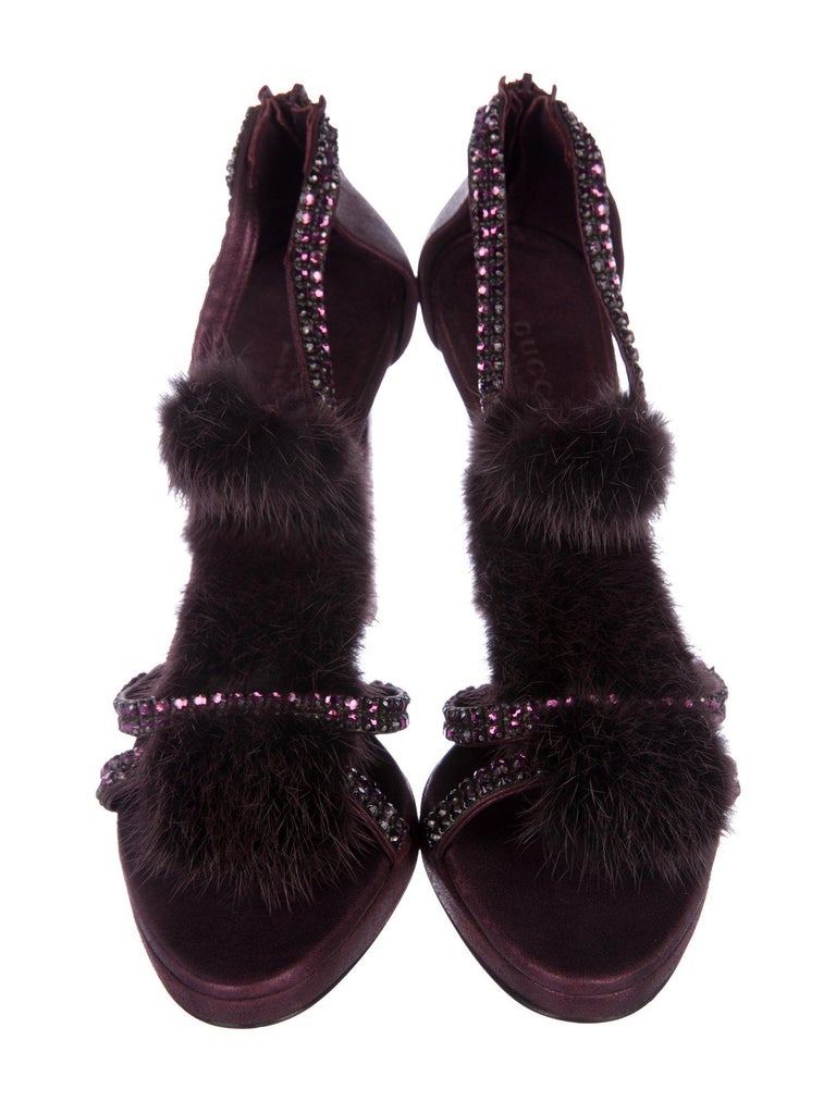 New Tom Ford For Gucci Mink Python Swarovski Final Collection Heels Sz ...