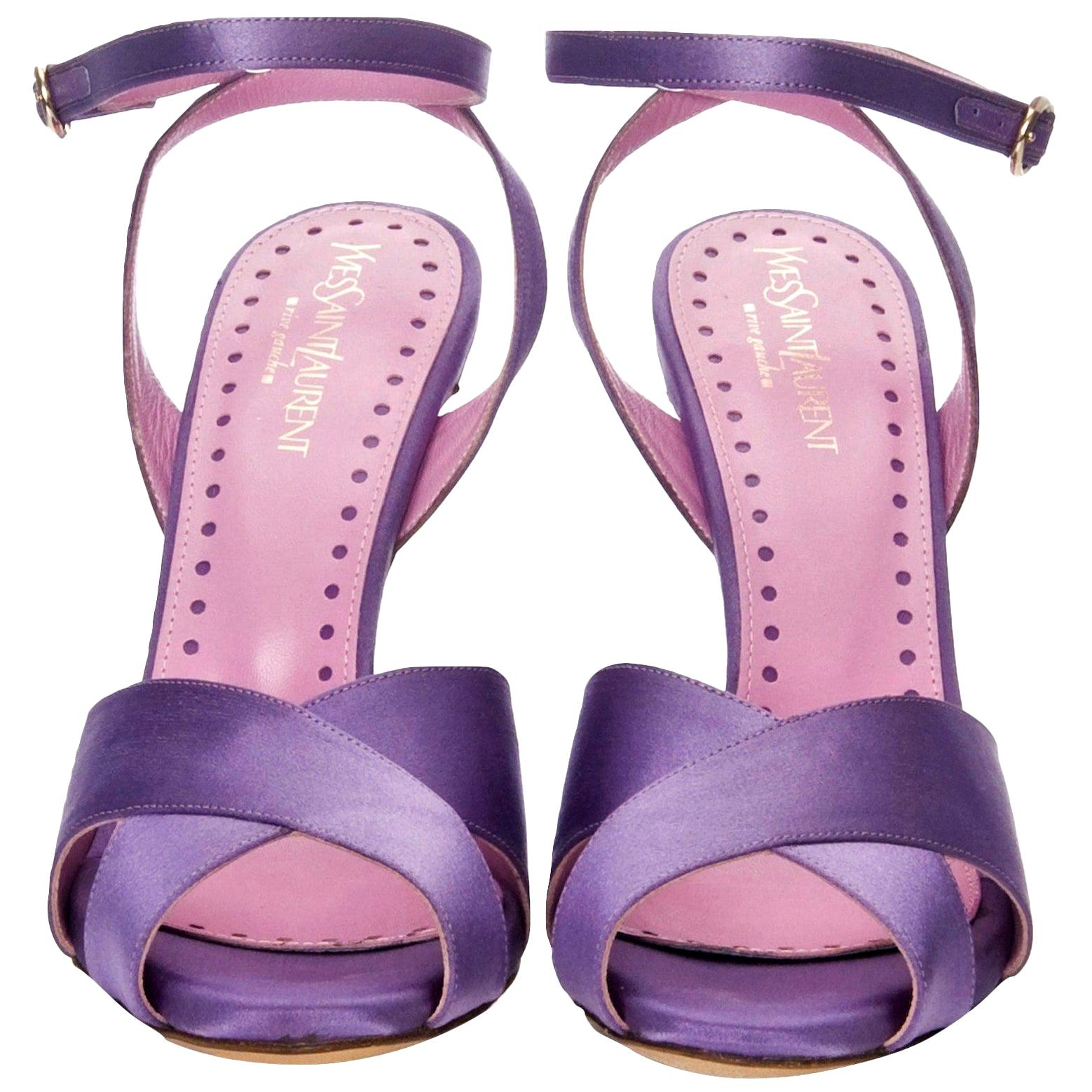 YVES SAINT LAURENT S/S 2007 "Tribute Mary Jane" YSL Purple Suede ...