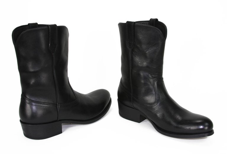 New Tom Ford Men's Black Leather Western Cowboy Boots 8 and 8.5 at ...
