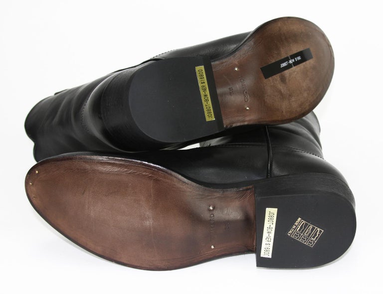 New Tom Ford Men's Black Leather Western Cowboy Boots 8 and 8.5 at ...