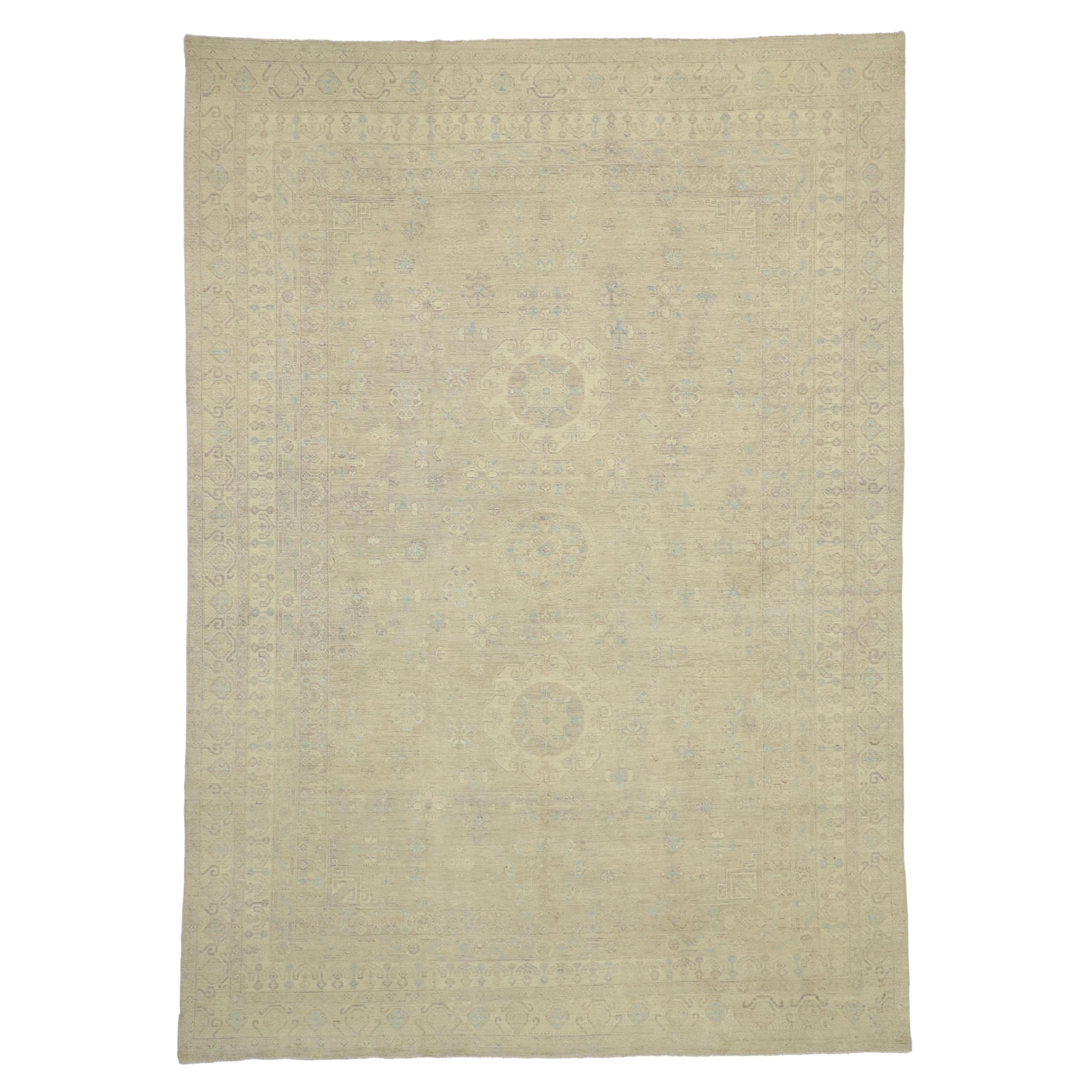 Shabby Chic Tiger Design Antique Indian Rug at 1stDibs