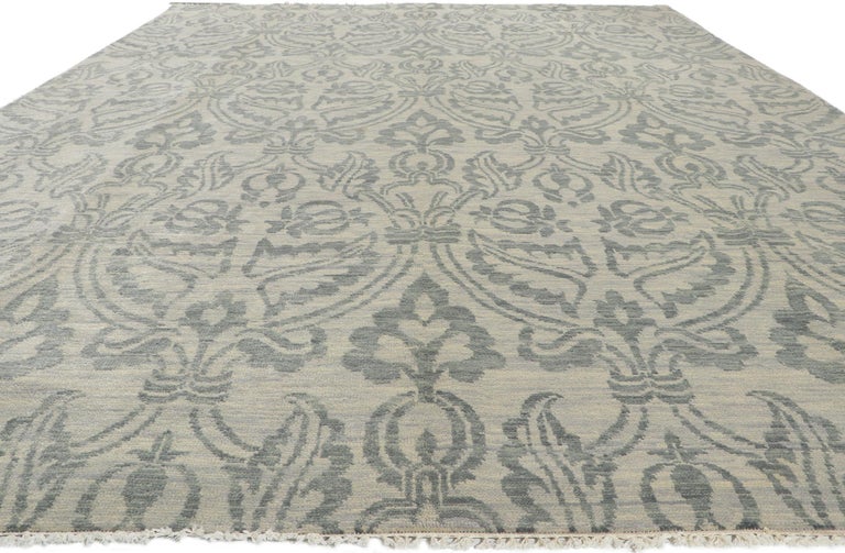 New Transitional Area Rug with Ikat Pattern For Sale at 1stDibs
