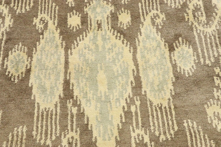 New Transitional Ikat Rug with Warm, Earth-Tones and Modern Style ...