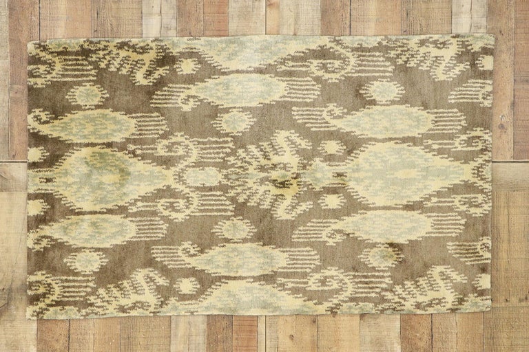New Transitional Ikat Rug with Warm, Earth-Tones and Modern Style ...