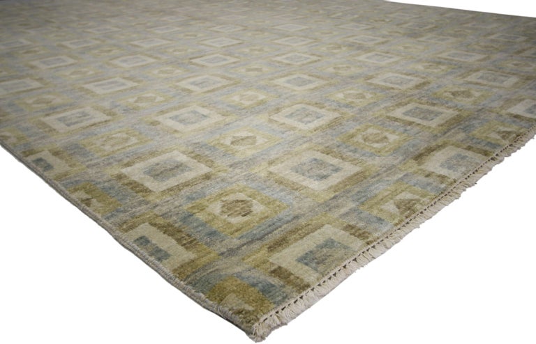 New Transitional Rug with Modern Geometric Design and Cubism Style For ...