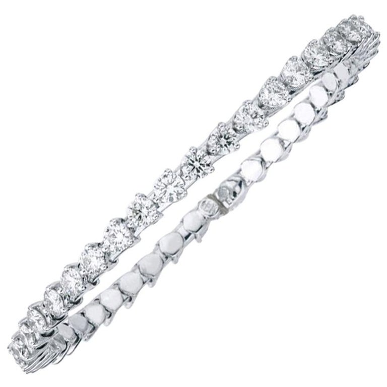 New Type of Spring Bangle Tennis Diamond Bracelet For Sale at 1stDibs