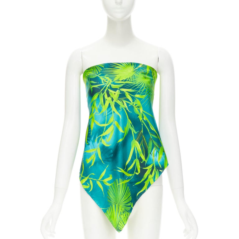 new VERSACE 100% silk 2020 Iconic green Jungle 90cm square scarf ...