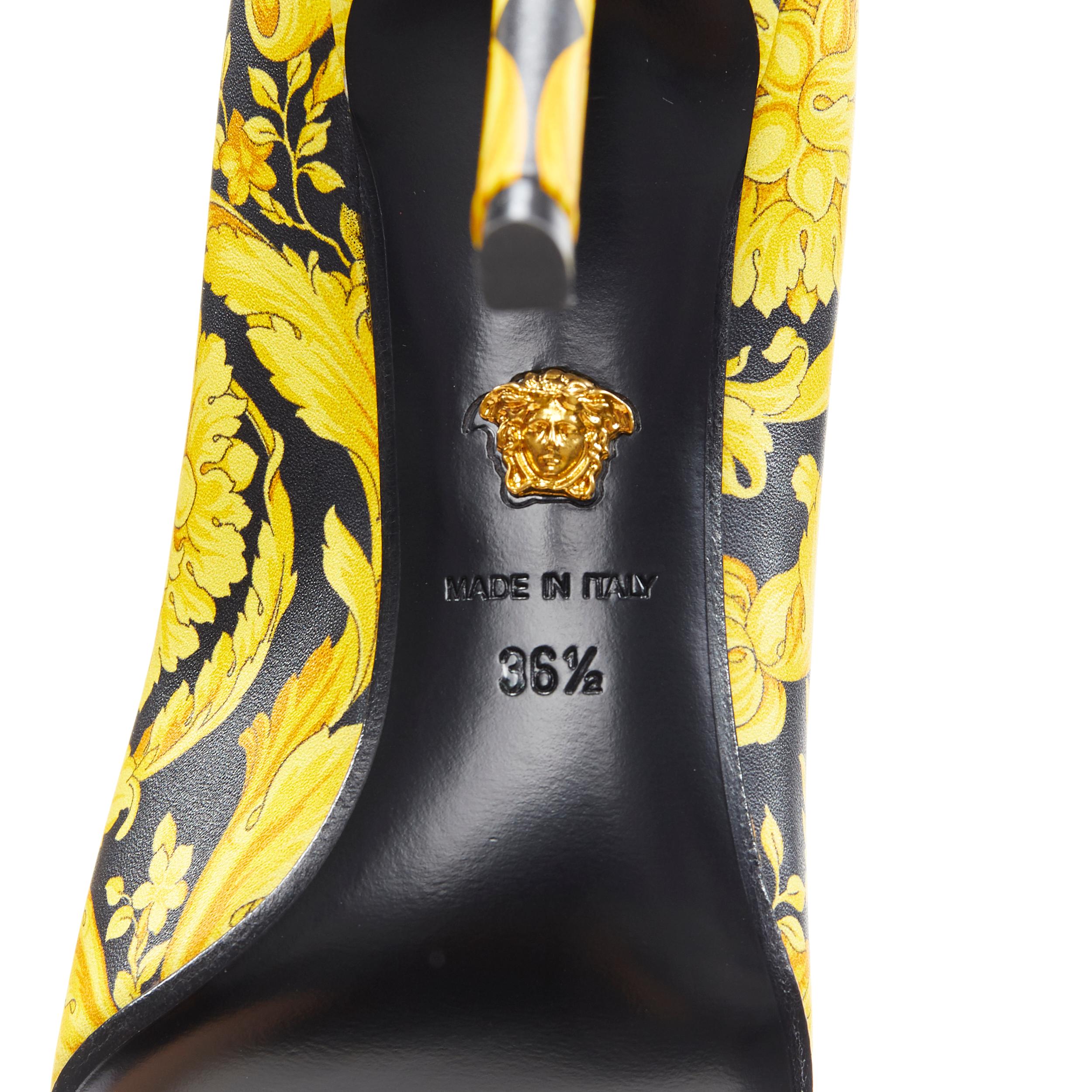 new VERSACE 1992 Tribute Baroque Hibiscus barocco Medusa leather pump ...