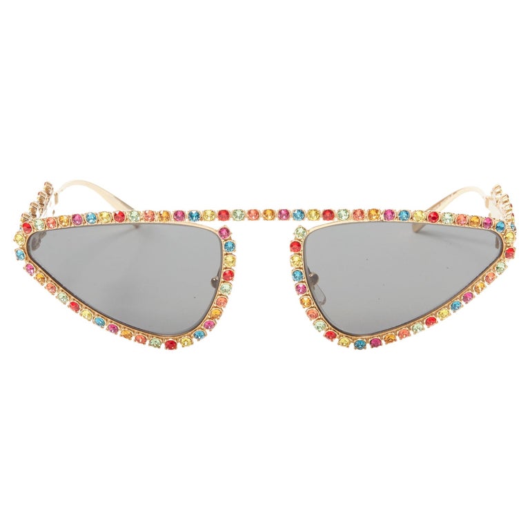 new VERSACE 2019 Runway Signature Medusa rhinestone crystal sunglasses ...