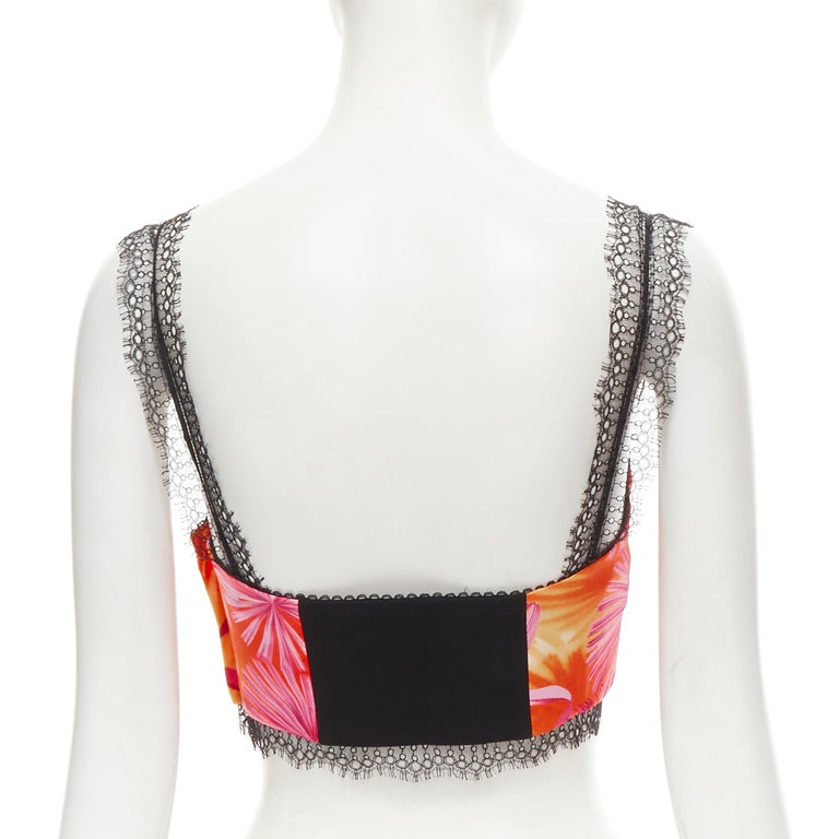 new VERSACE 2020 Iconic JLo Jungle print pink tropical bralette IT40 S ...