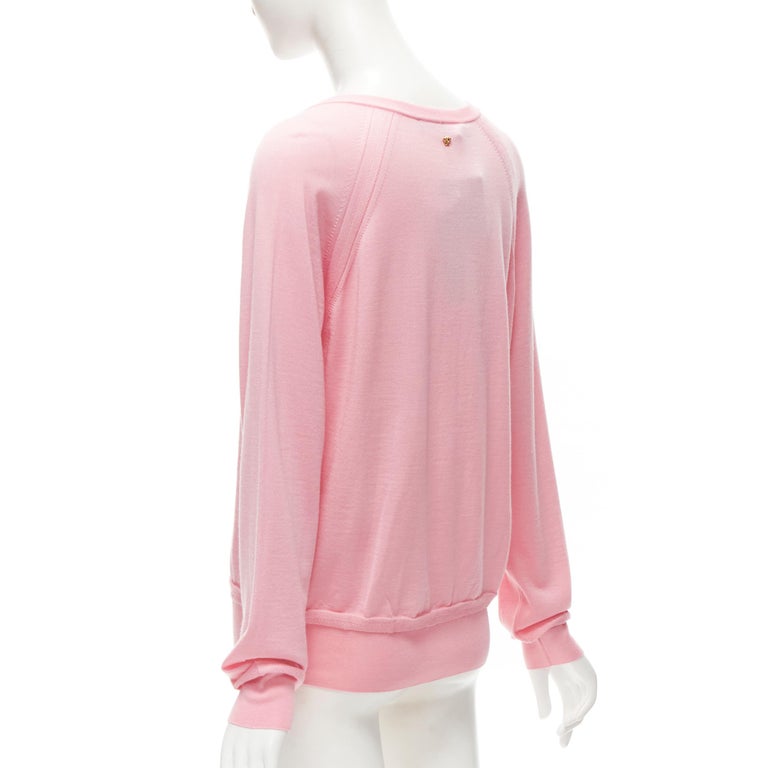 new VERSACE 2020 Medusa buttons pink wool cashmere silk cardigan IT44 L ...