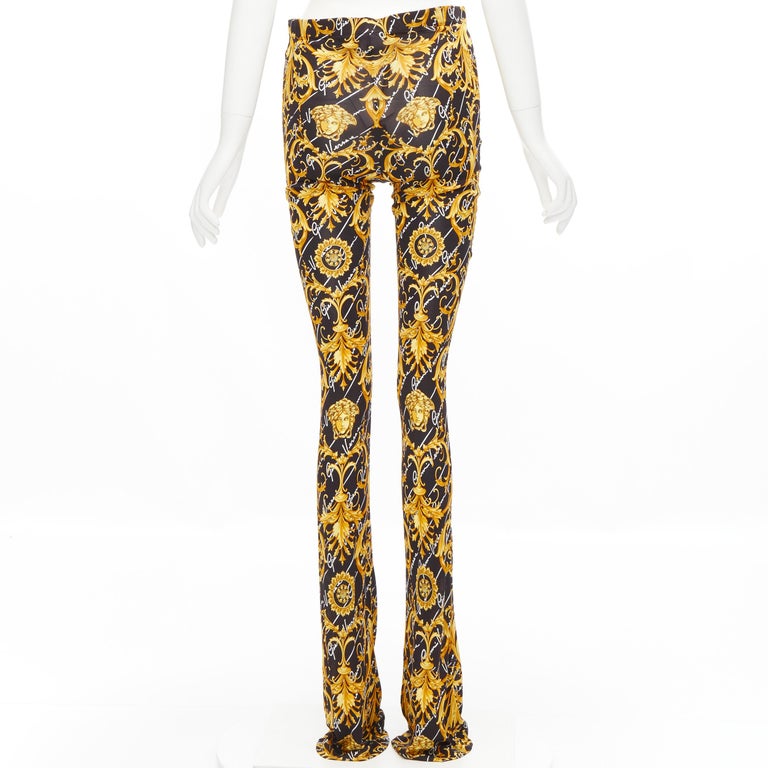 new VERSACE 2020 Runway Gianni Signature Medusa Barocco gold flare ...