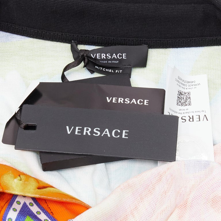 new VERSACE 2020 Runway Pop Temple Box logo patchwork polo shirt top M ...