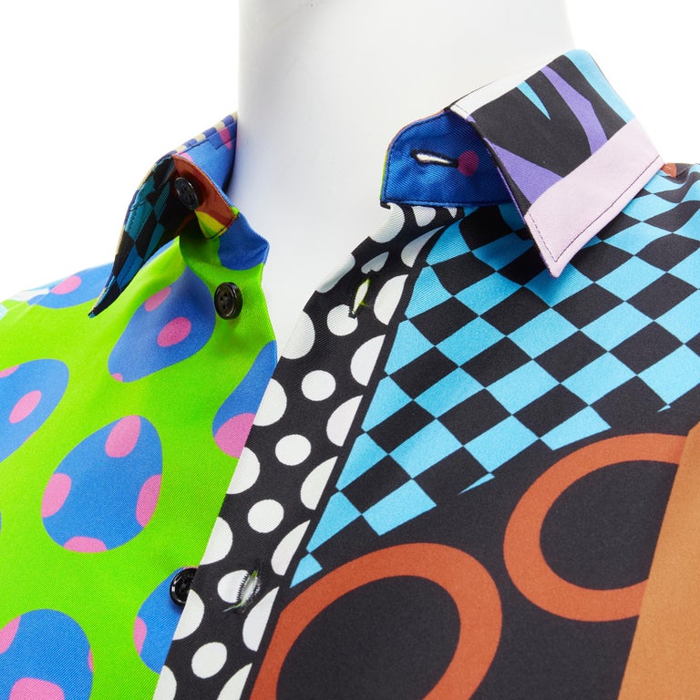 new VERSACE 2020 Runway Pop Temple collage vintage print silk shirt ...