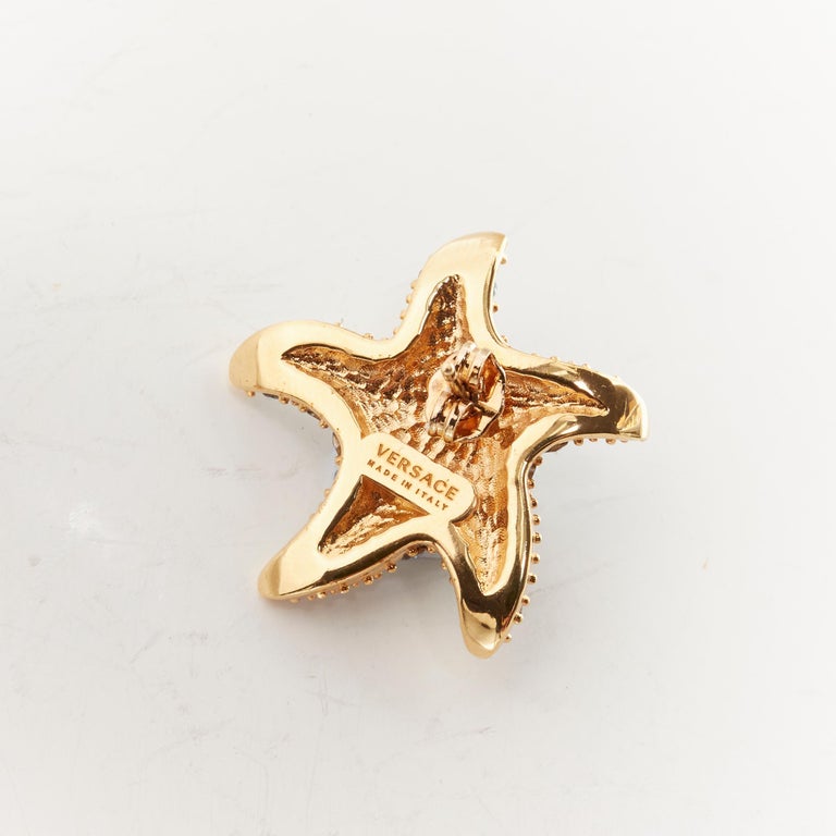 new VERSACE 2021 Runway Tresor De La Mer blue crystal Medusa starfish ...