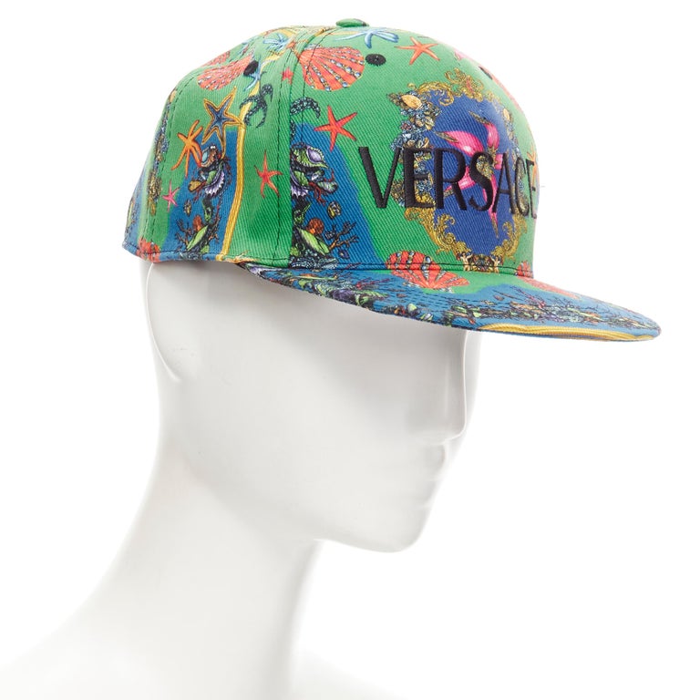 new VERSACE 2021 Tresor De La Mer 90's logo embroidered cap hat 60cm at ...