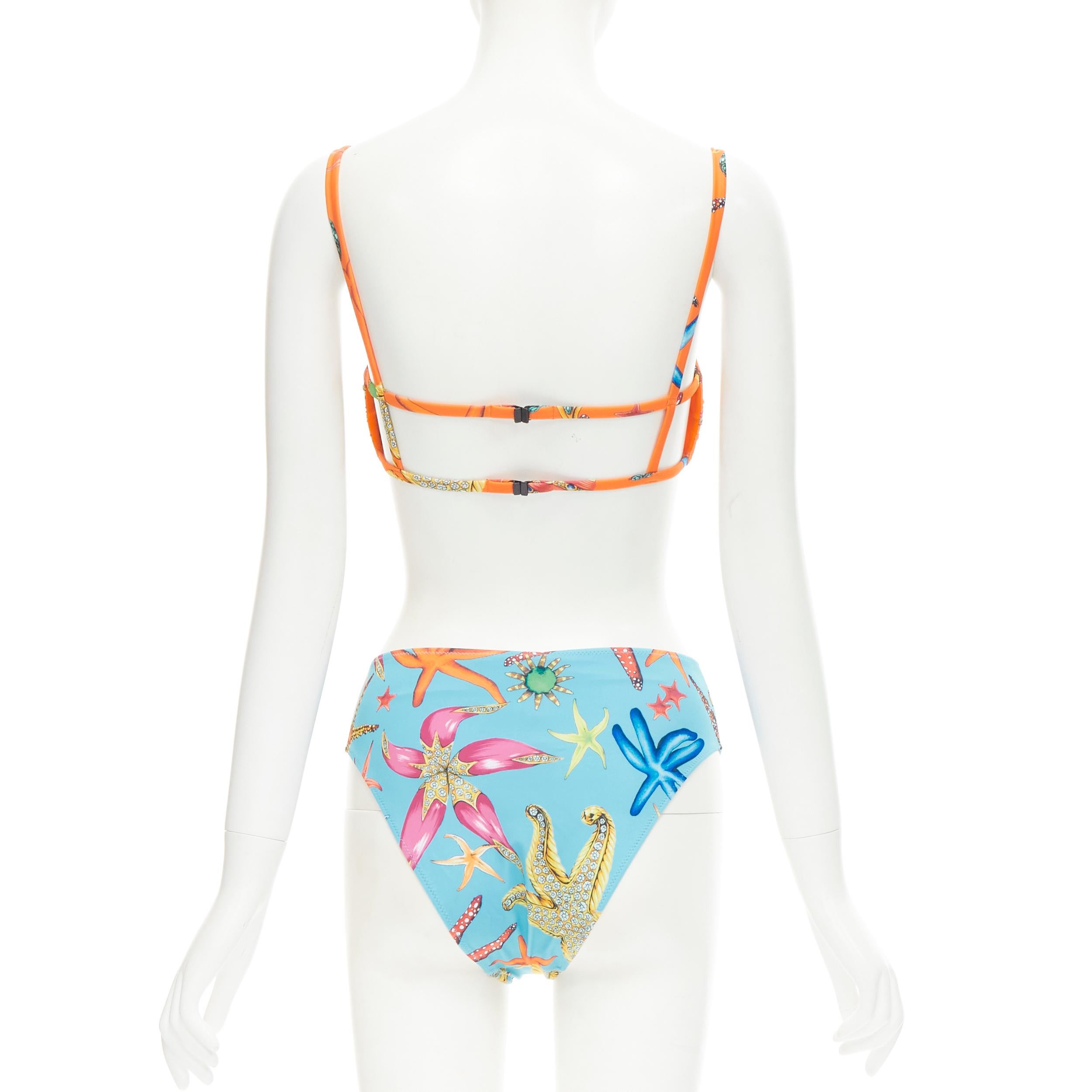 new VERSACE 2021 Tresor De La Mer orange blue starfish Medusa buckle ...