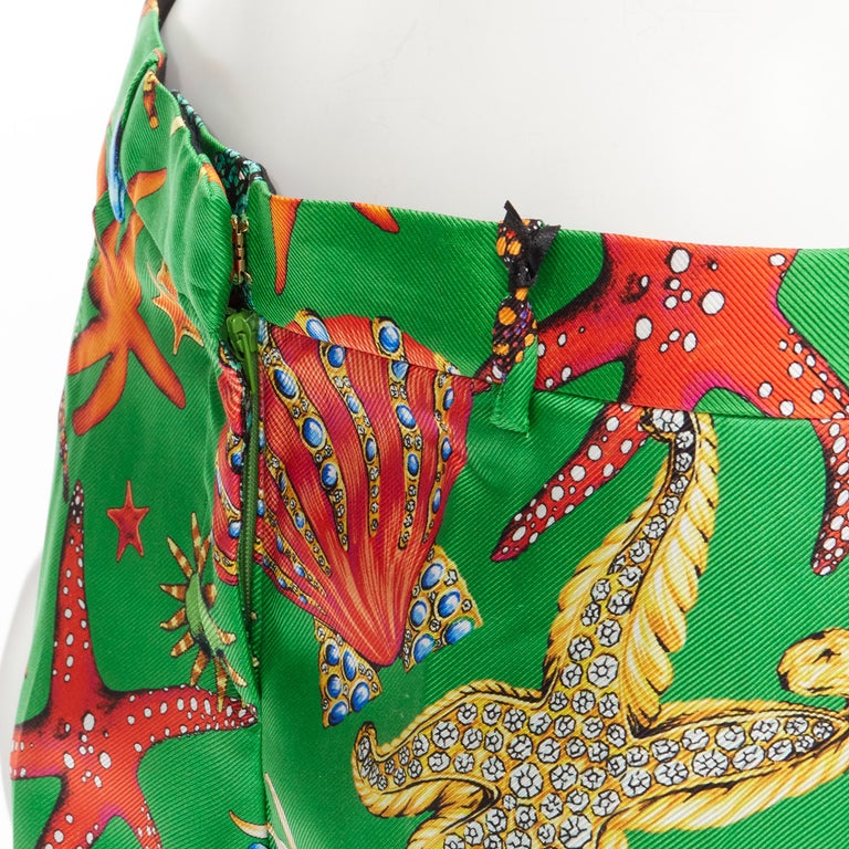 new VERSACE 2021 Tresor De La Mer Runway green starfish print pants ...