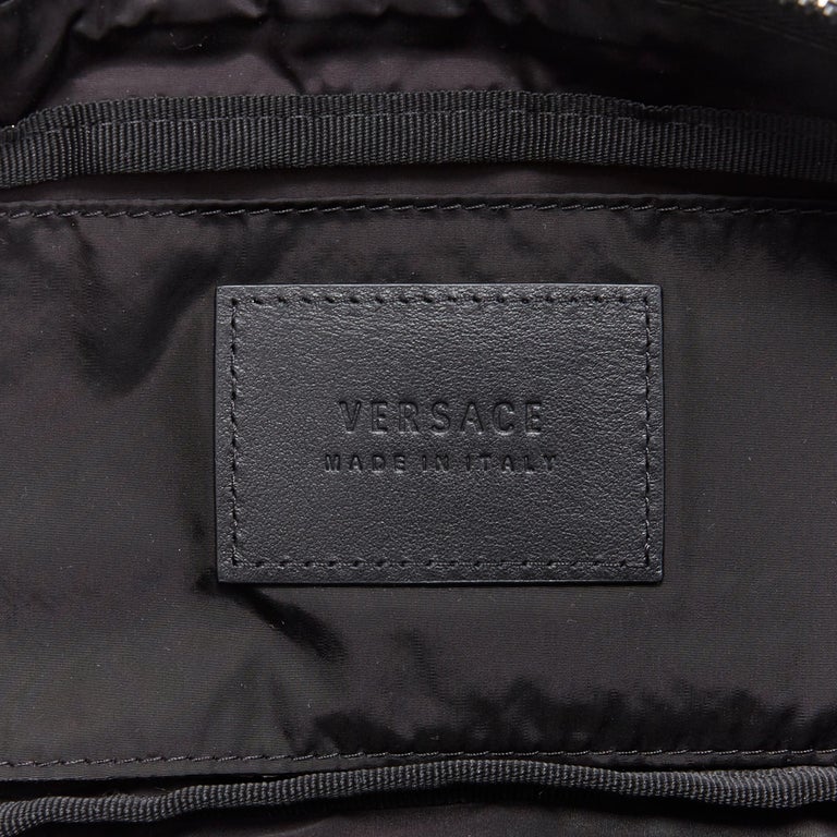 new VERSACE 90's vintage box logo print red nylon crossbody waist belt ...