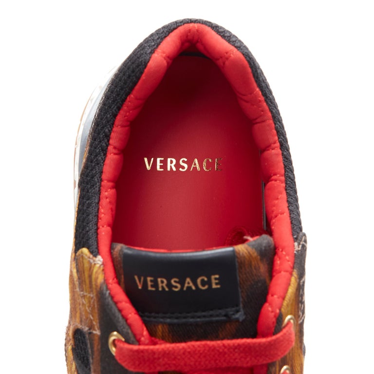 new VERSACE Achilles leopard Animalier Mix print chunky sole dad ...