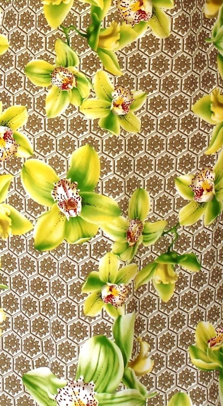 NEW Versace Arabesque and Floral Orchid Printed Silk Cocktail Dress at ...