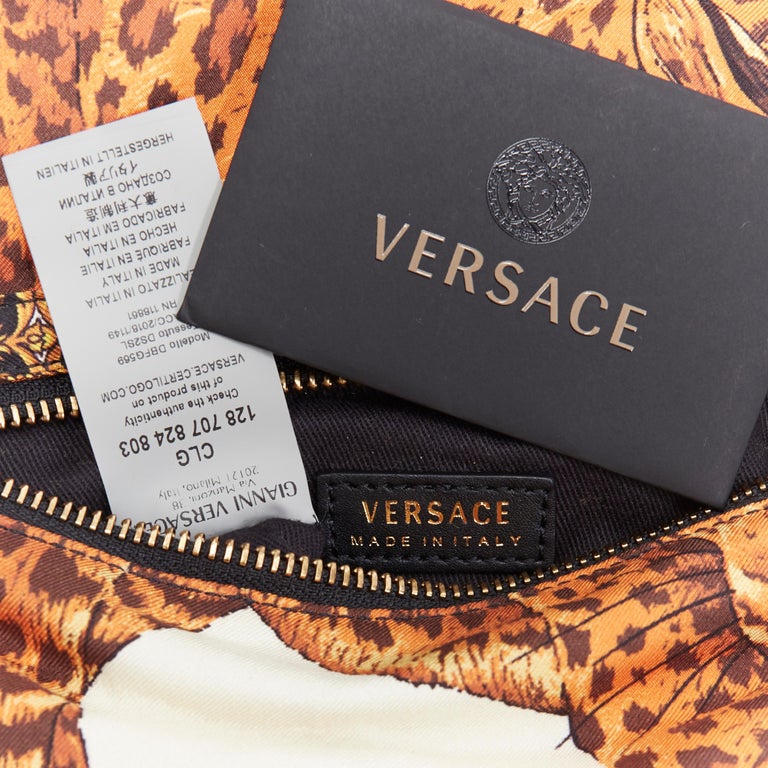 new VERSACE AW18 Runway Pillow Talk Wild Leopard print silk tassel ...