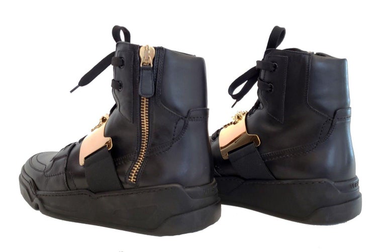 New VERSACE BLACK LEATHER HIGH TOP SNEAKERS for MEN at 1stDibs ...