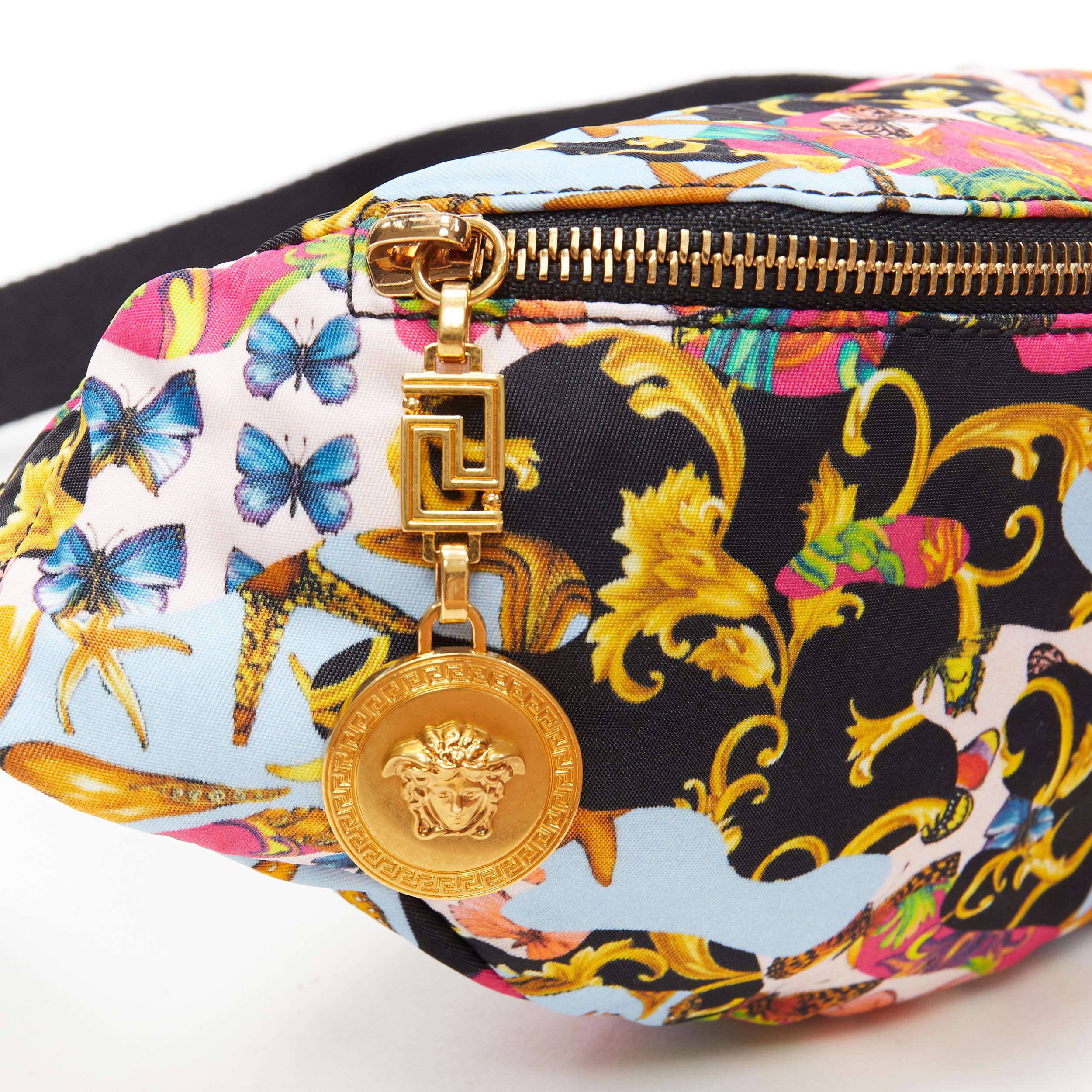 new VERSACE Butterfly Starfish Baroque mixed print Medusa coin zip ...