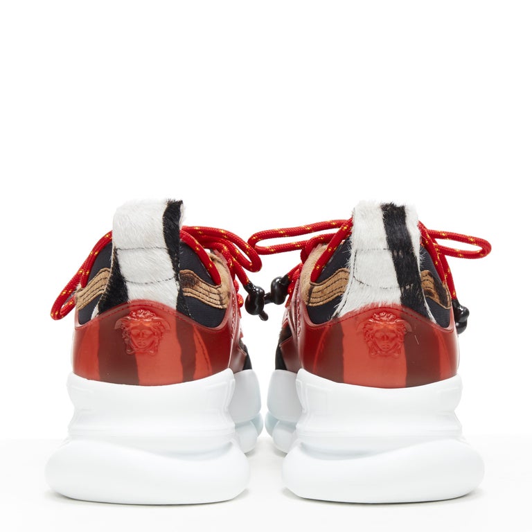 new VERSACE Chain Reaction 2 Chainz Black Wild Leopard chunky sneaker ...