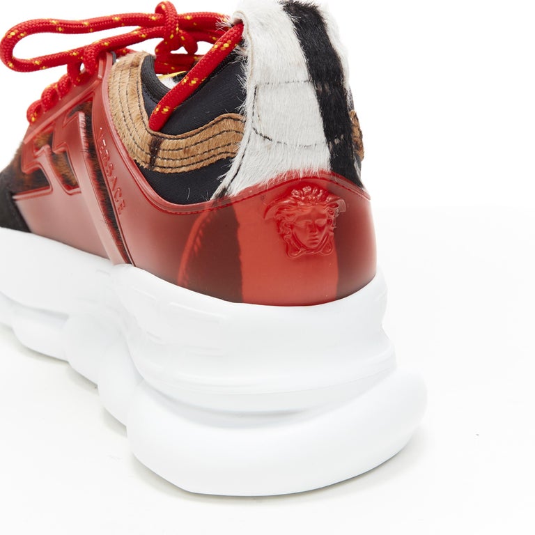 new VERSACE Chain Reaction 2 Chainz Black Wild Leopard chunky sneaker ...