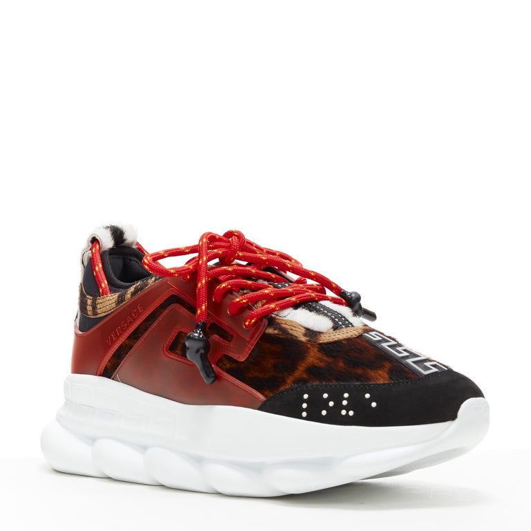 new VERSACE Chain Reaction 2 Chainz Black Wild Leopard chunky sneaker ...