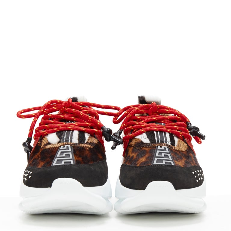 new VERSACE Chain Reaction 2 Chainz Black Wild Leopard chunky sneaker ...
